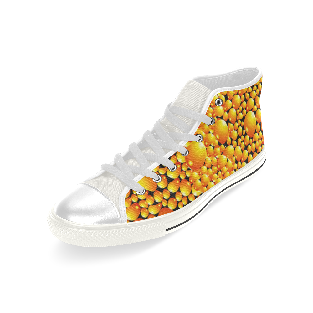 yellow bubble Men’s Classic High Top Canvas Shoes (Model 017) | ID ...