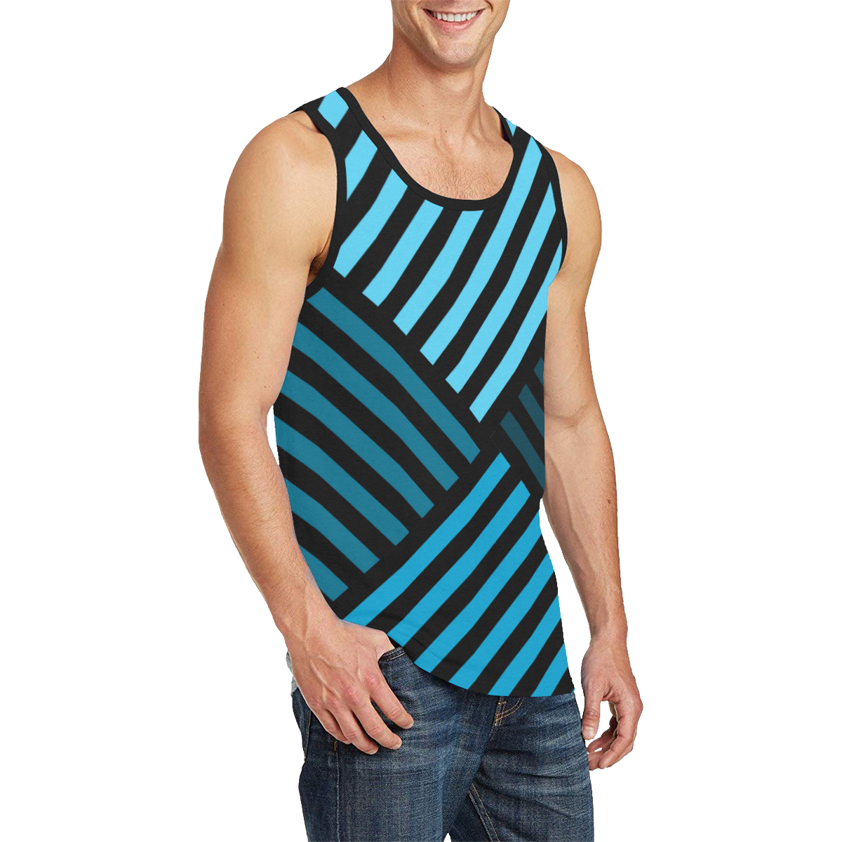 Blue Weave Men's All Over Print Tank Top (Model T57) | ID: D2935325