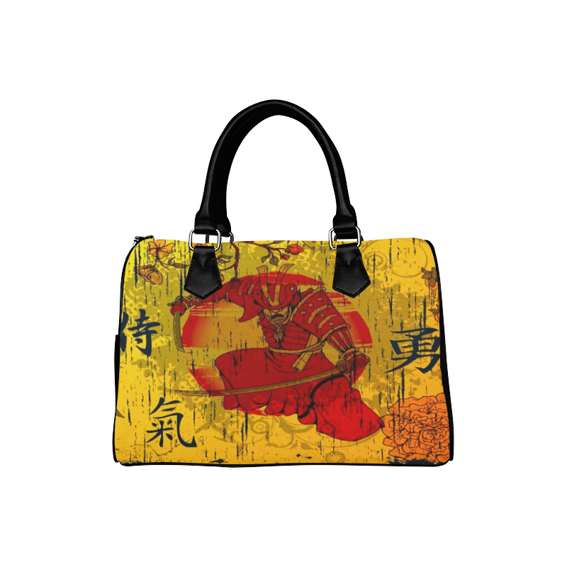 Women's Ancient Traditional Japanese Samurai Kanji Leather Boston ...