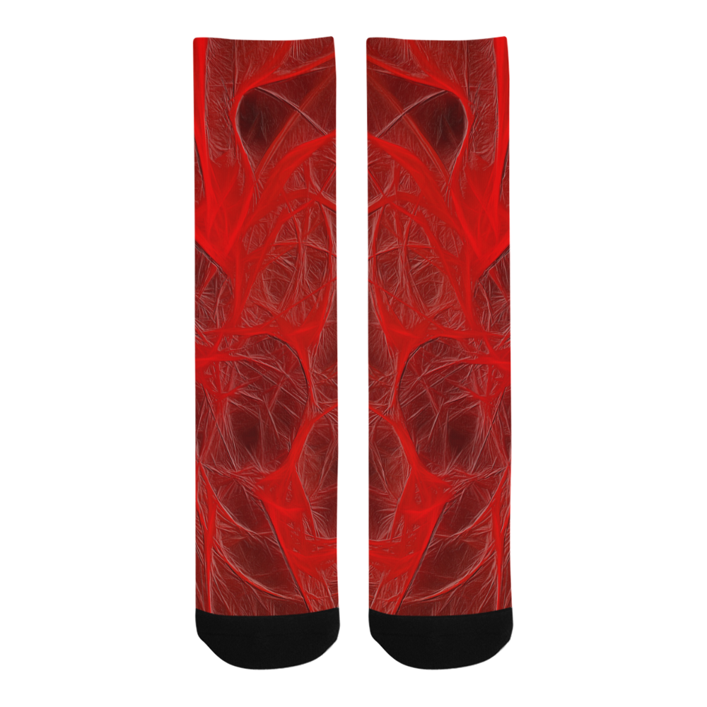 Red Fractal looks like Blood and Flesh Men's Custom Socks | ID: D3383357