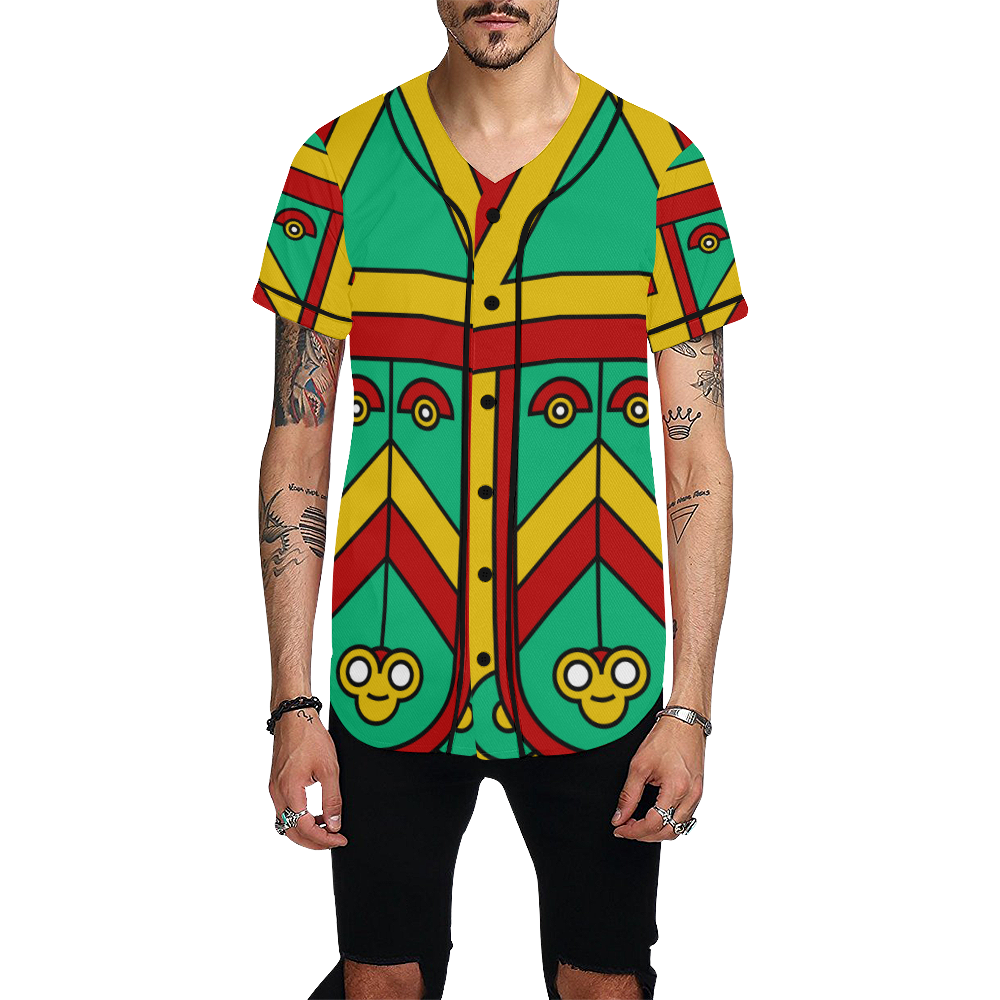 Aztec Spiritual Tribal All Over Print Baseball Jersey for Men (Model ...