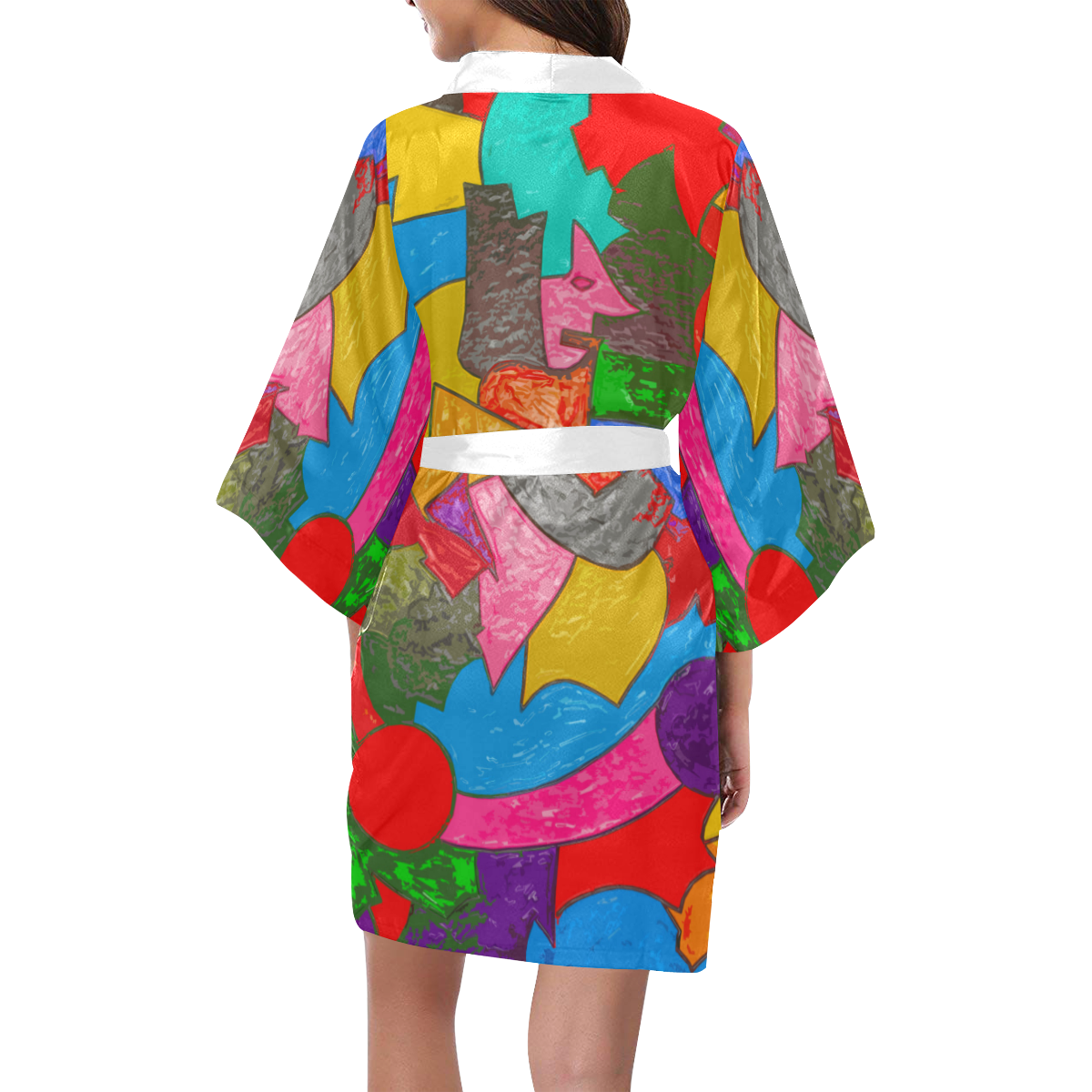 FAT MAN RUNNING ABSTRACT Kimono Robe | ID: D3593316