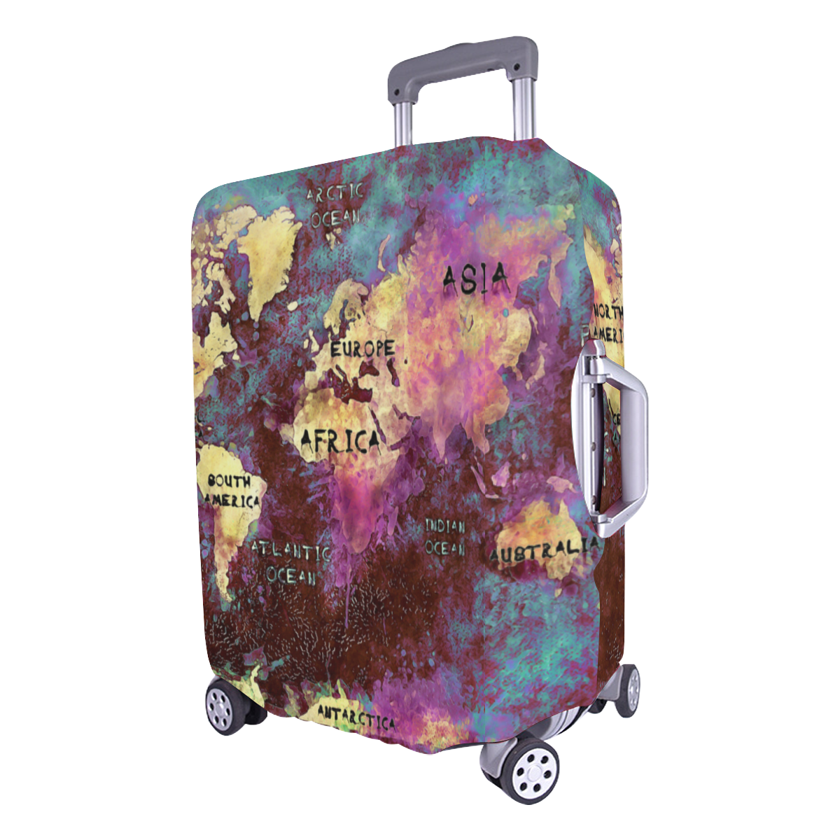 world map #map #worldmap Luggage Cover/Large 26"-28" | ID: D3750838
