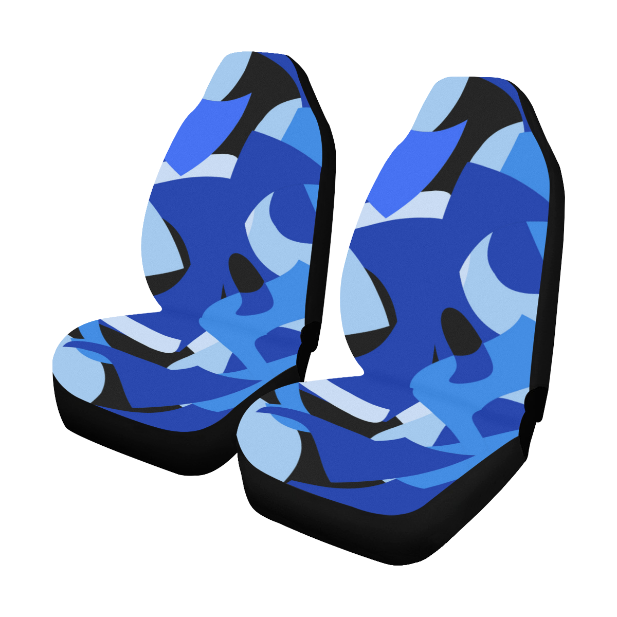 Camouflage Abstract Blue and Black Car Seat Covers (Set of 2) | ID ...