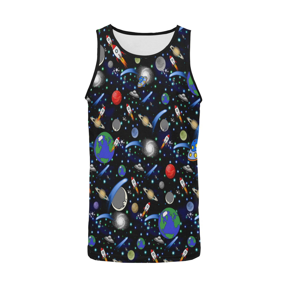 Galaxy Universe - Planets, Stars, Comets, Rockets Men's All Over Print ...