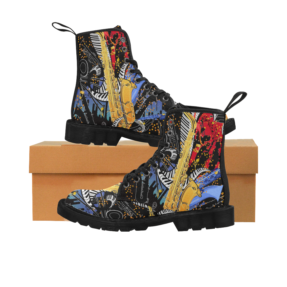 Musician Boots Saxophone Juleez Martin Boots for Men (Black) (Model ...