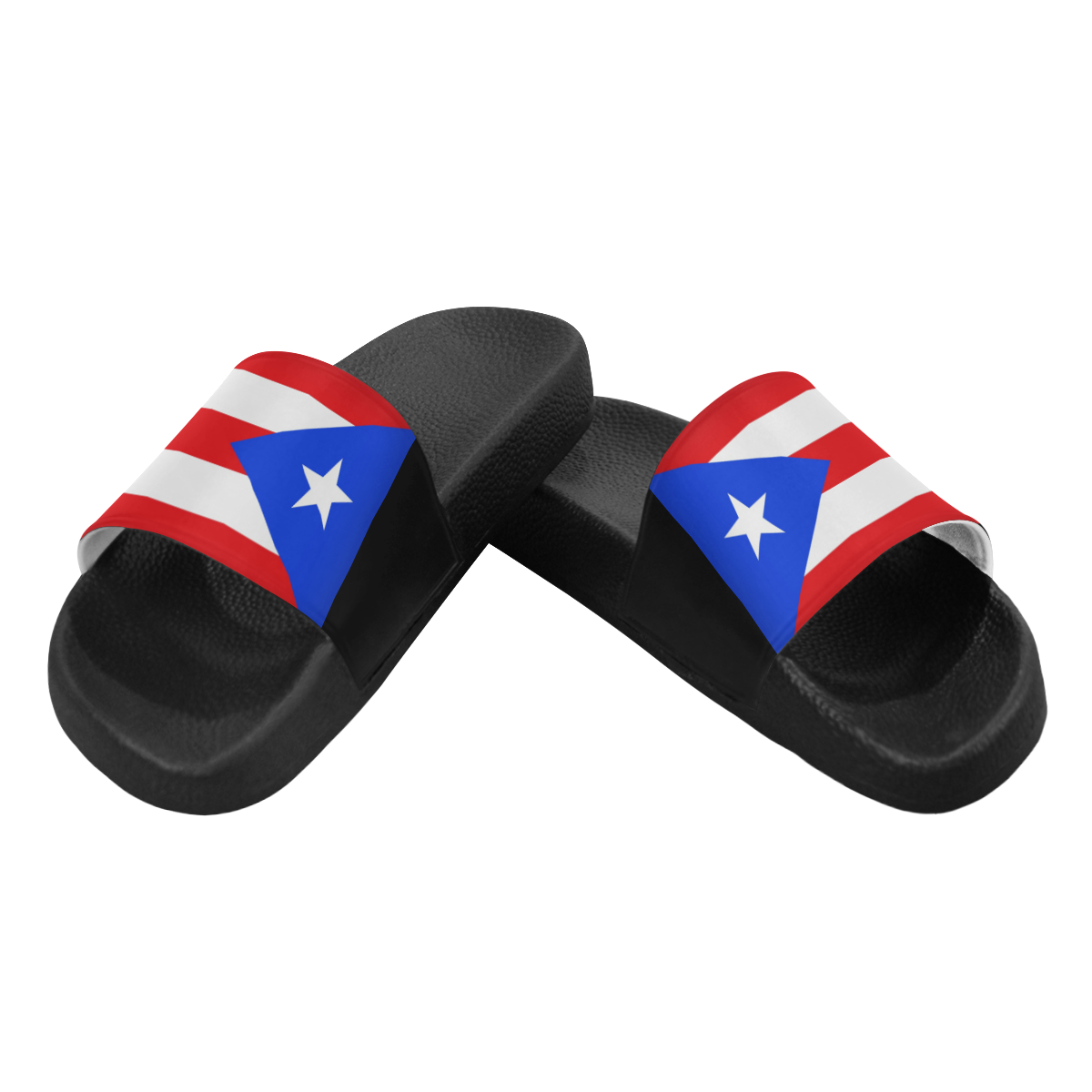 Puerto Rico Flag Men's Slide Sandals (Model 057) | ID: D5181185