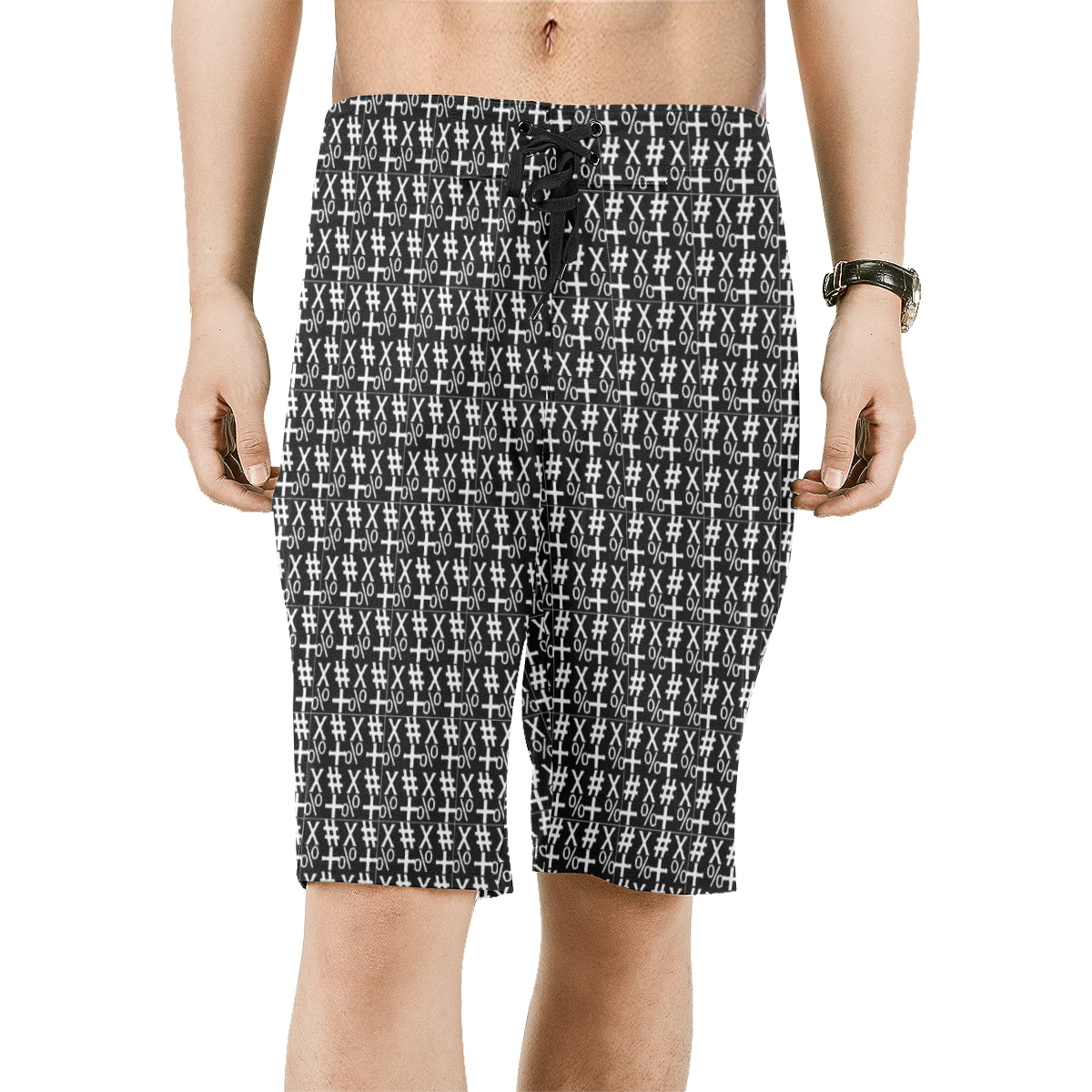 NUMBERS Collection Symbols Black Men's All Over Print Board Shorts ...