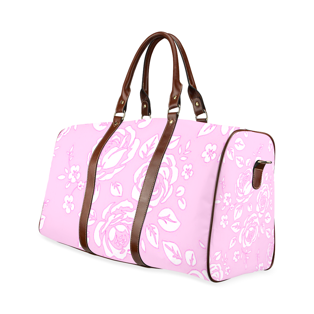 Retro Roses Pink Waterproof Travel Bag/Large (Model 1639) | ID: D3690783