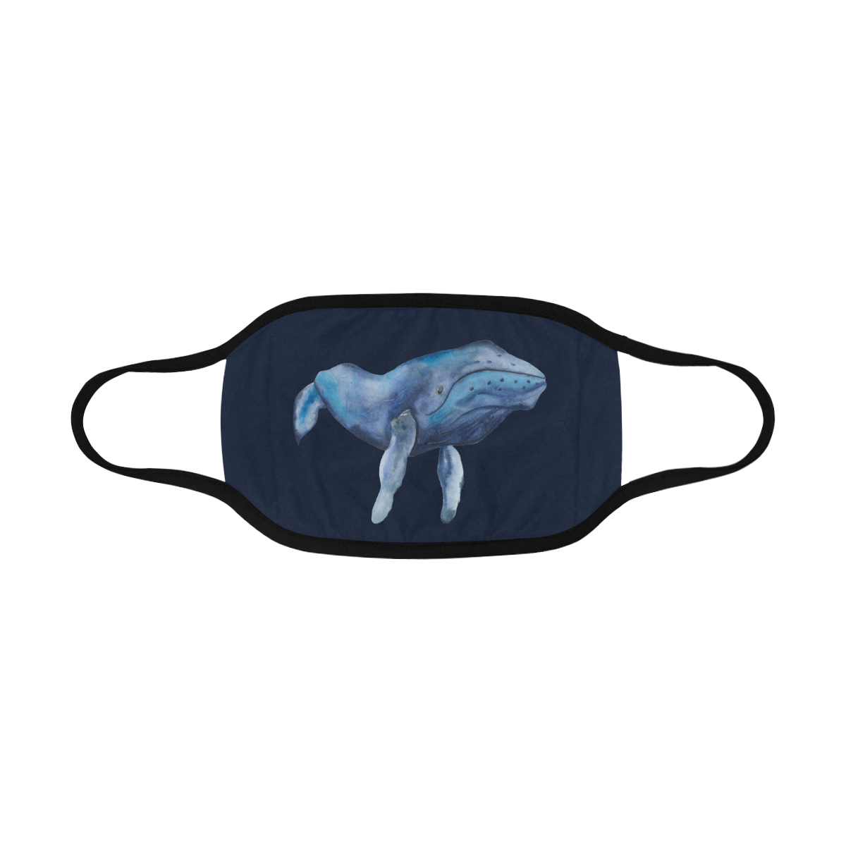Sad-blue-whale-dark-blue-background Mouth Mask | ID: D4919273