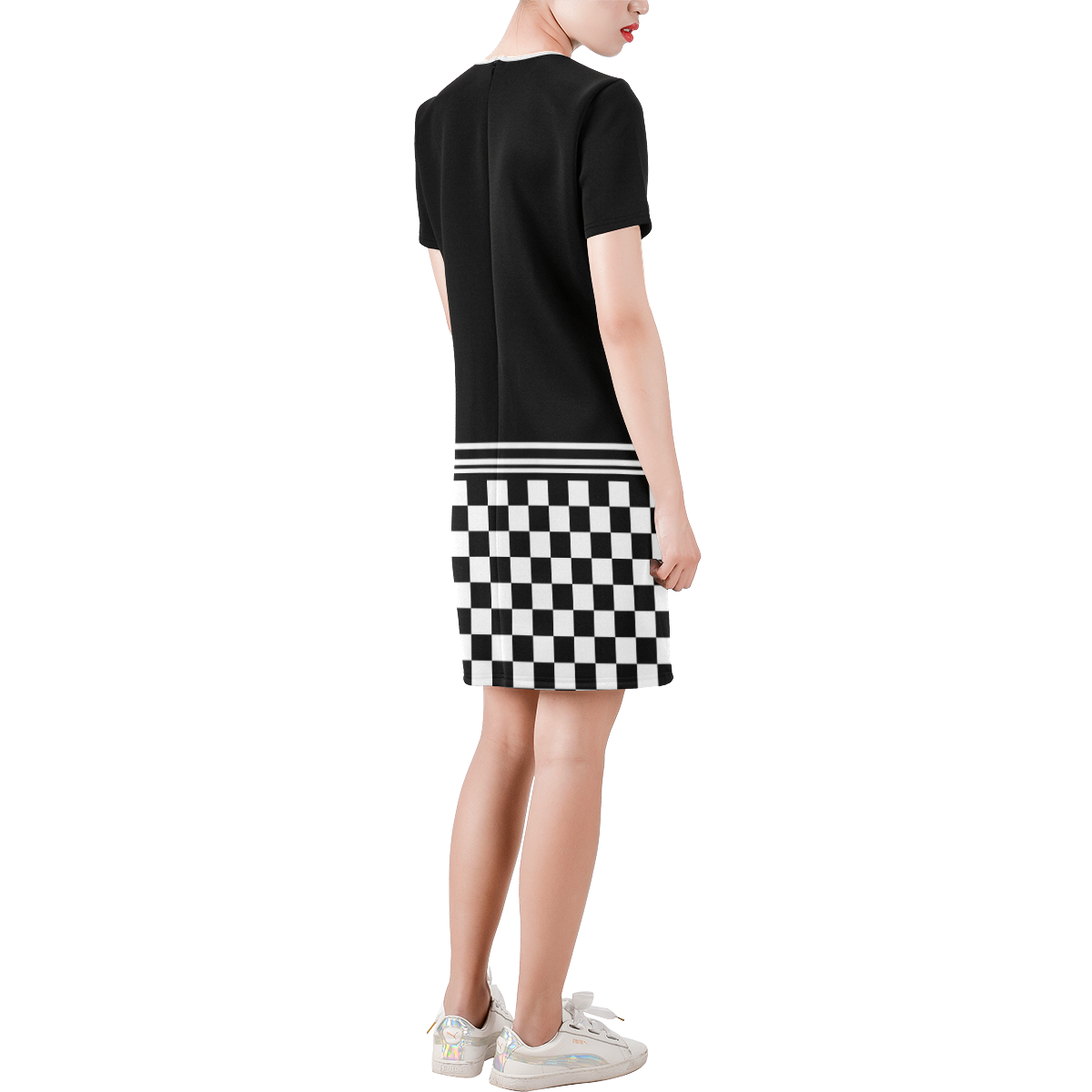 Mod Ska Checkers by ArtformDesigns Short-Sleeve Round Neck A-Line Dress ...