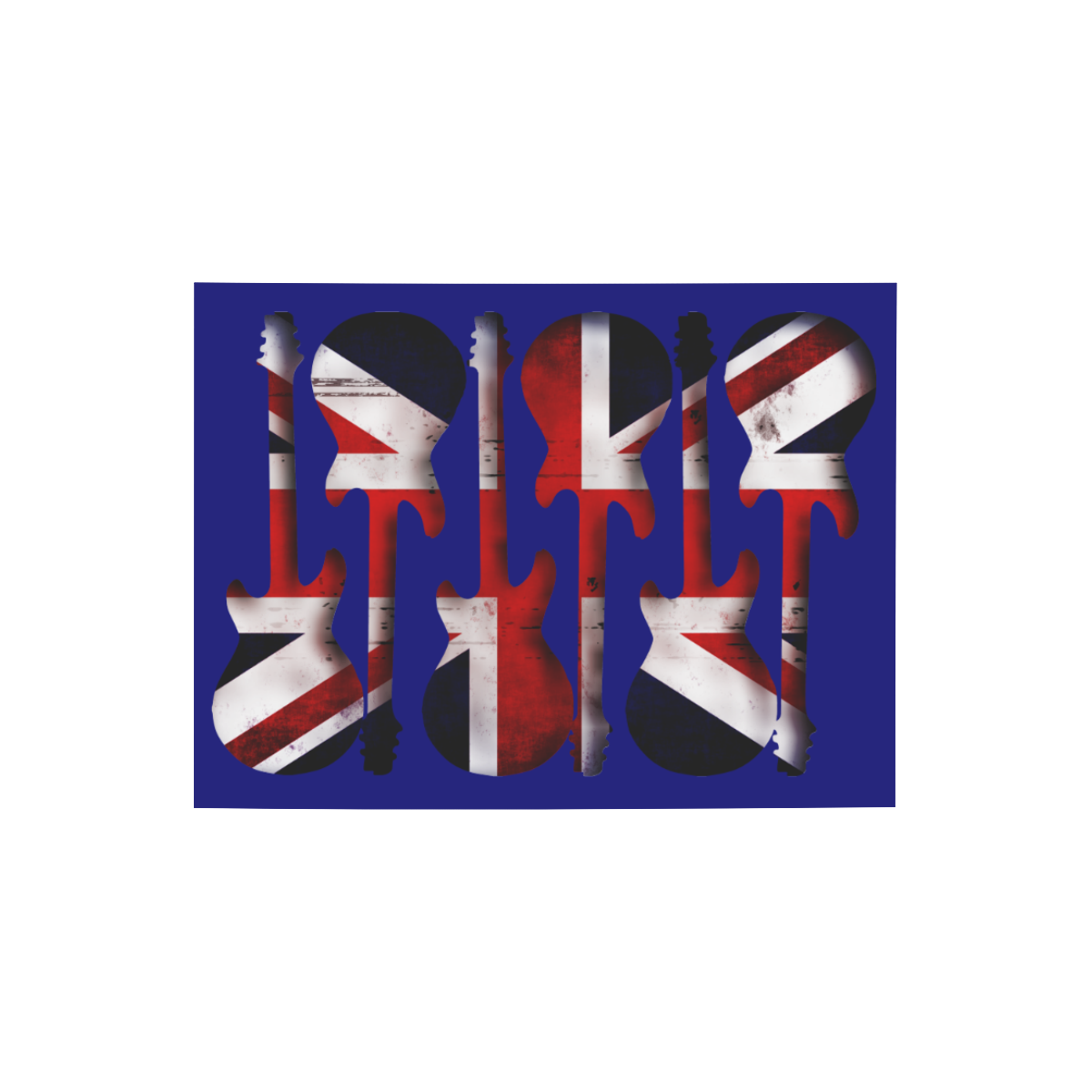 Union Jack British UK Flag Guitars Blue Photo Panel for Tabletop ...