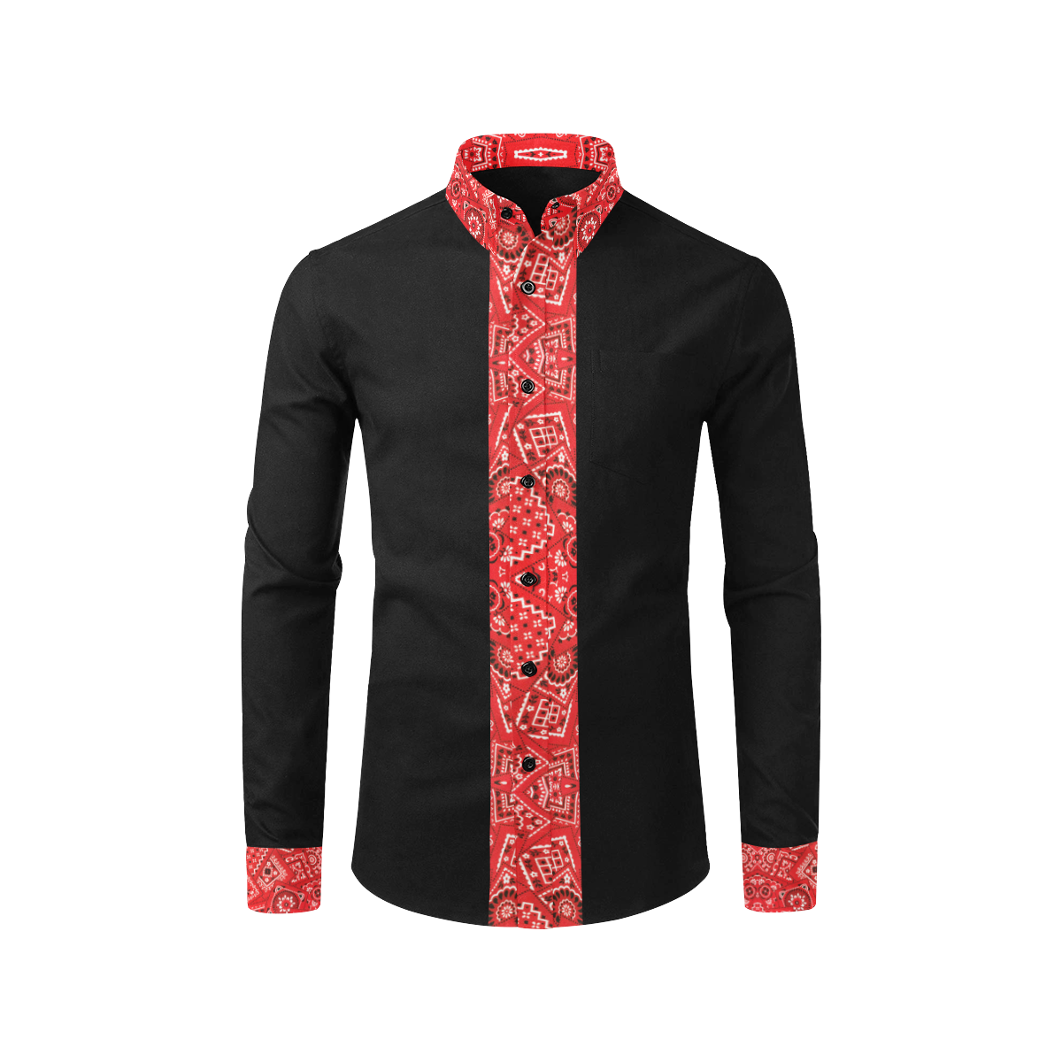 Bandana Squares Pattern Men's All Over Print Casual Dress Shirt (Model ...