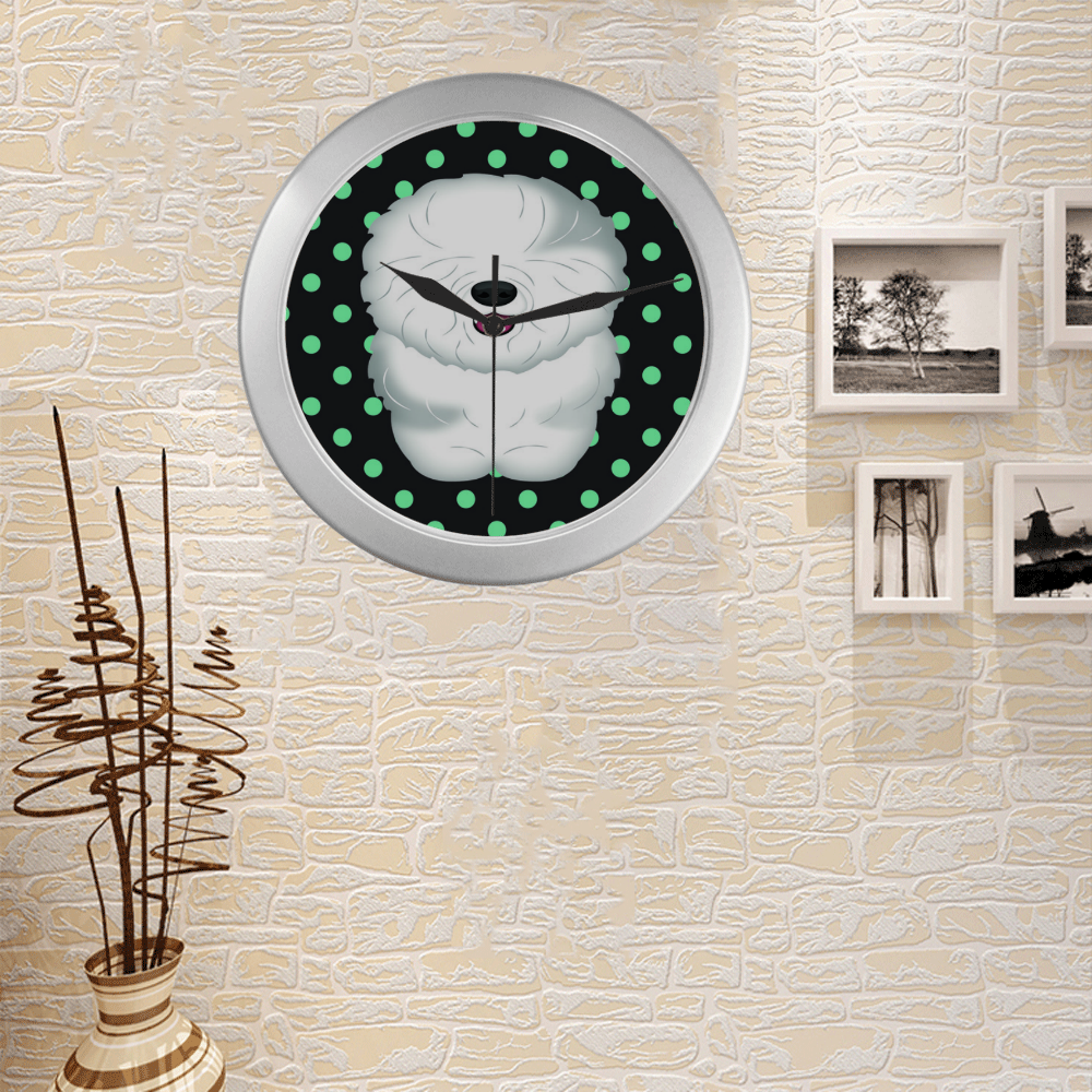 rumor spots Silver Color Wall Clock | ID: D2393750