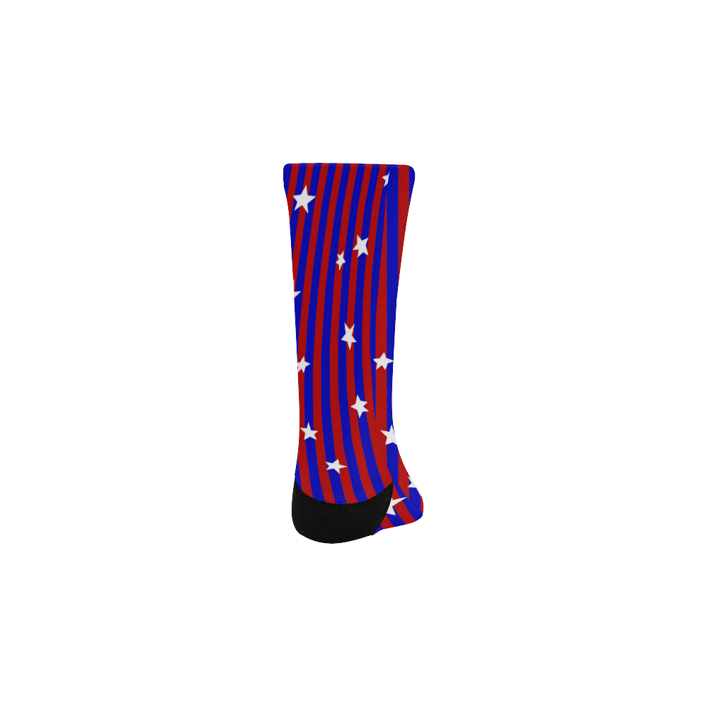 Stars with Blue and Red Stripes Kids' Custom Socks | ID: D3468761