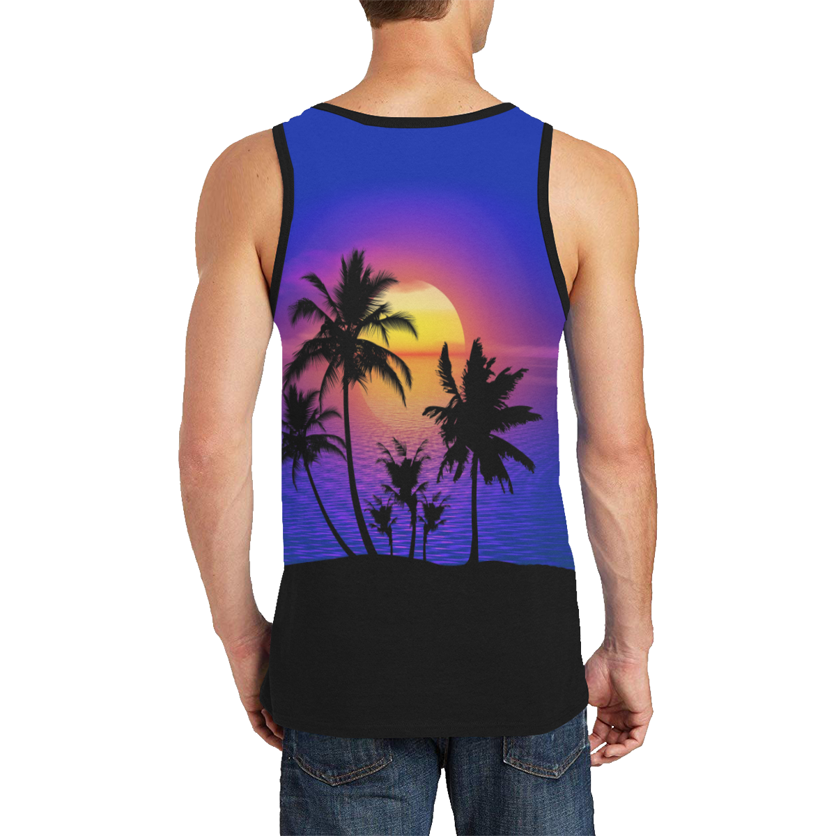 Tropical Sunset Palm Trees Men's All Over Print Tank Top (Model T57 ...