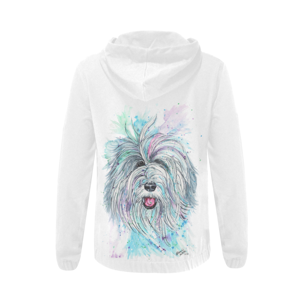 Breezy All Over Print Full Zip Hoodie for Women (Model H14) | ID: D3082510