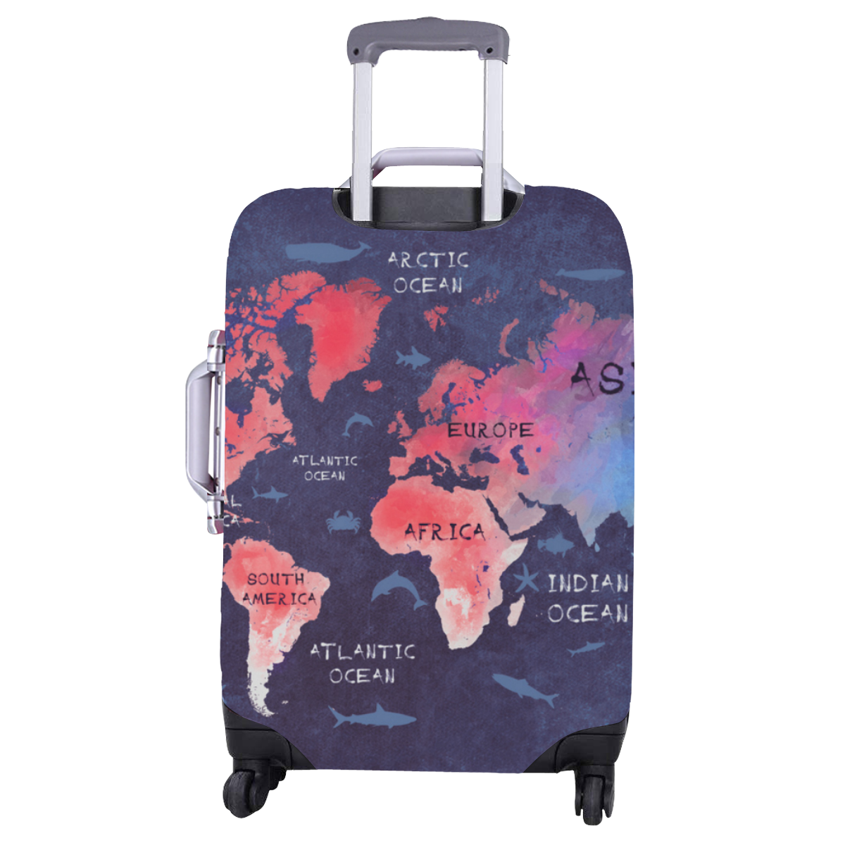 world map #map #worldmap Luggage Cover/Large 26"-28" | ID: D3750833