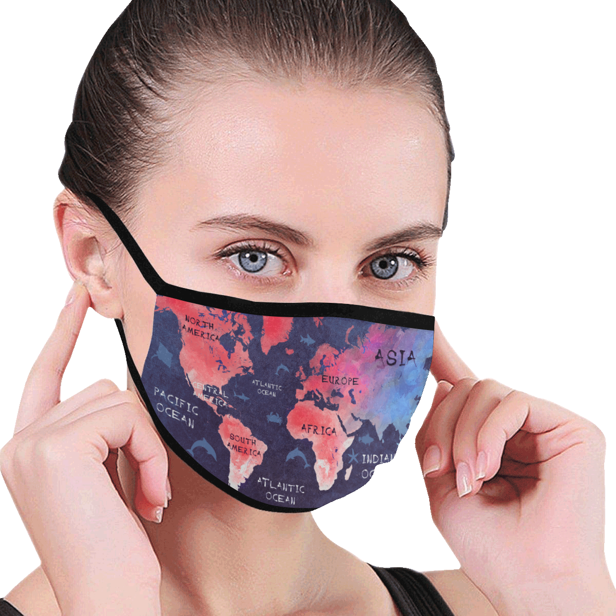 world map #map #worldmap Mouth Mask (60 Filters Included) (Non-medical ...