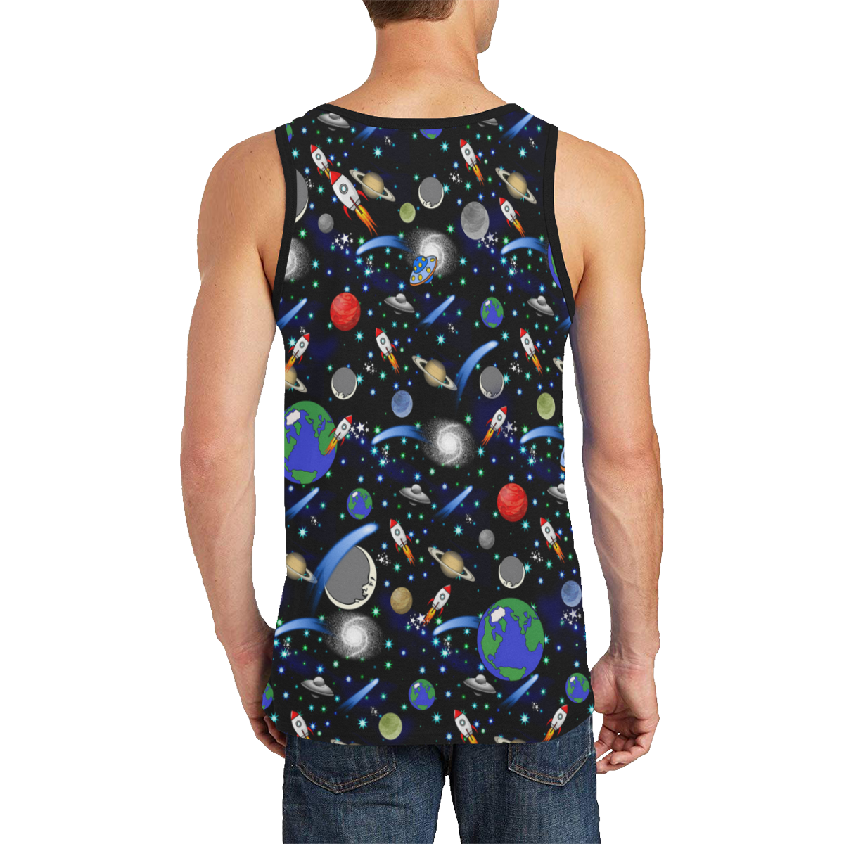 Galaxy Universe - Planets, Stars, Comets, Rockets Men's All Over Print ...