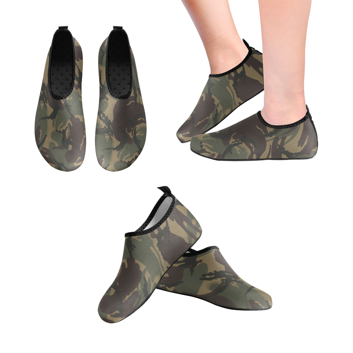 Russian Smog Kukla woodland camouflage Men's Slip-On Water Shoes (Model ...