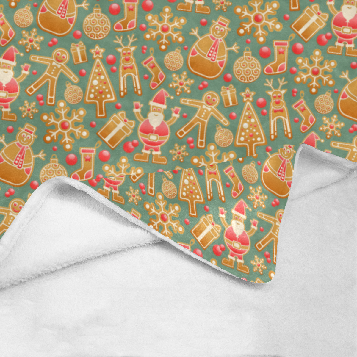 Christmas Gingerbread Icons Pattern Ultra-Soft Micro Fleece Blanket 50 ...