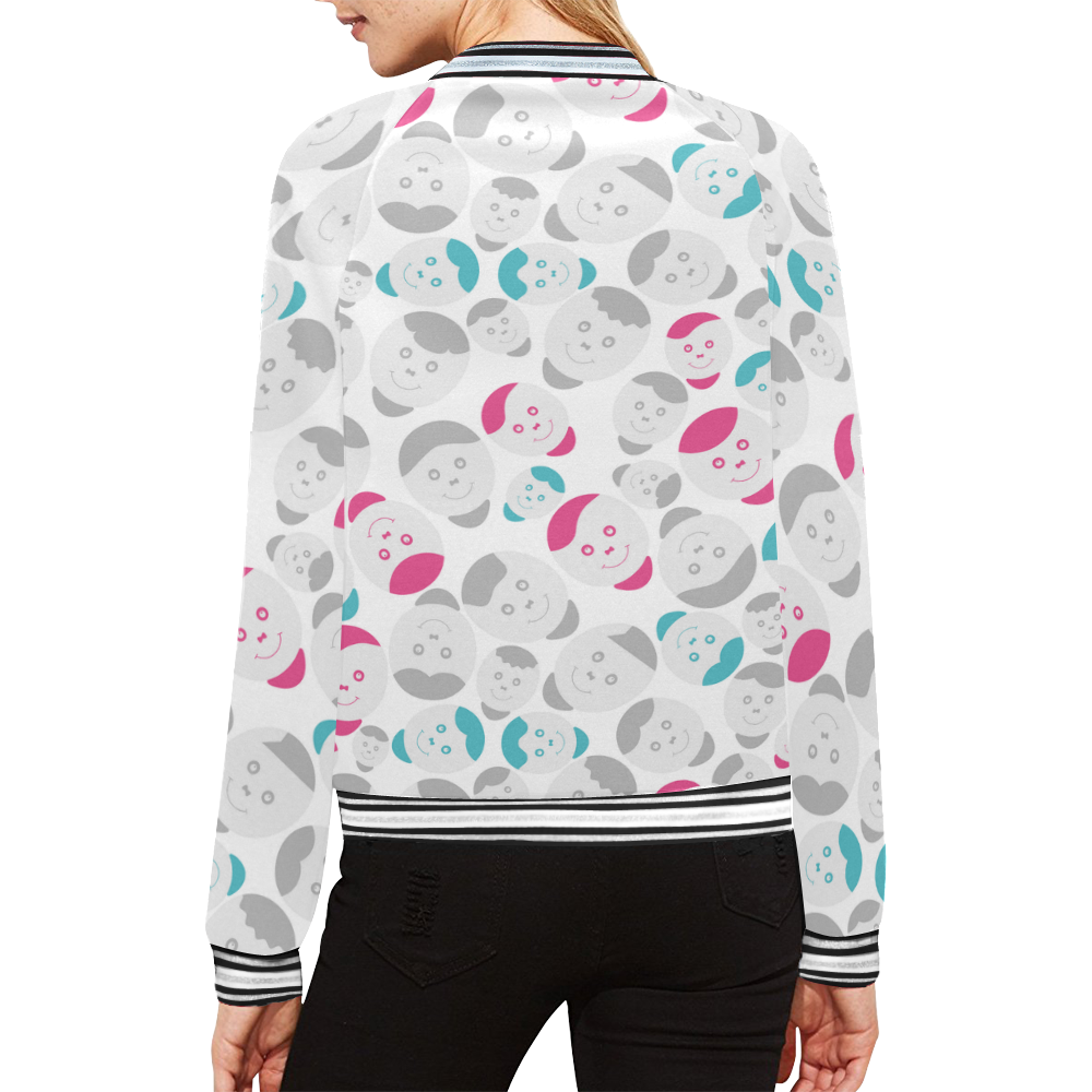smiley faces pattern All Over Print Bomber Jacket for Women (Model H21 ...