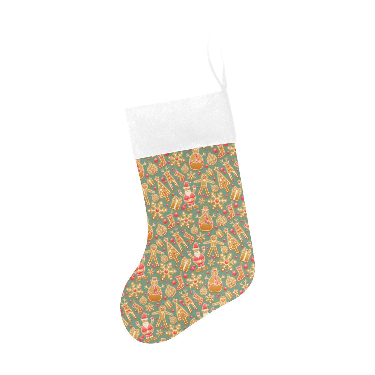 Christmas Gingerbread Icons Pattern Christmas Stocking | ID: D4141963