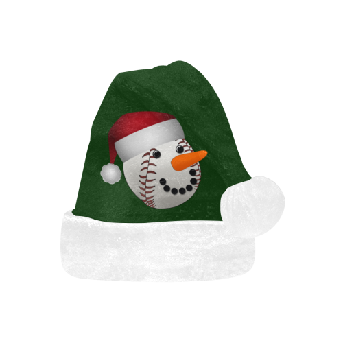 Christmas Santa Hat Baseball Cute Face Green Santa Hat | ID: D4146333