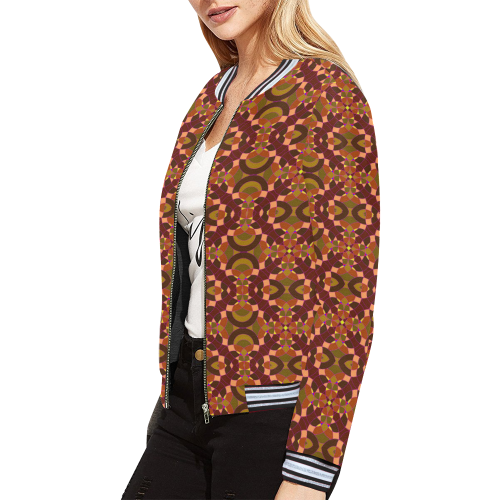 brown pattern All Over Print Bomber Jacket for Women (Model H21) | ID ...