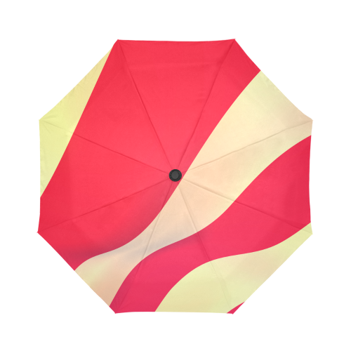 Red and White Stripes Auto-Foldable Umbrella (Model U04) | ID: D2953743