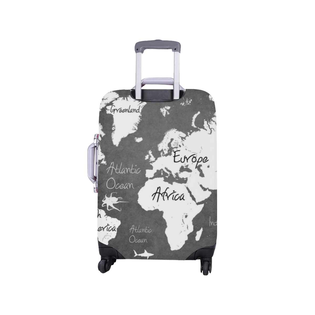 world map #map #worldmap Luggage Cover/Small 18"-21" | ID: D3751109