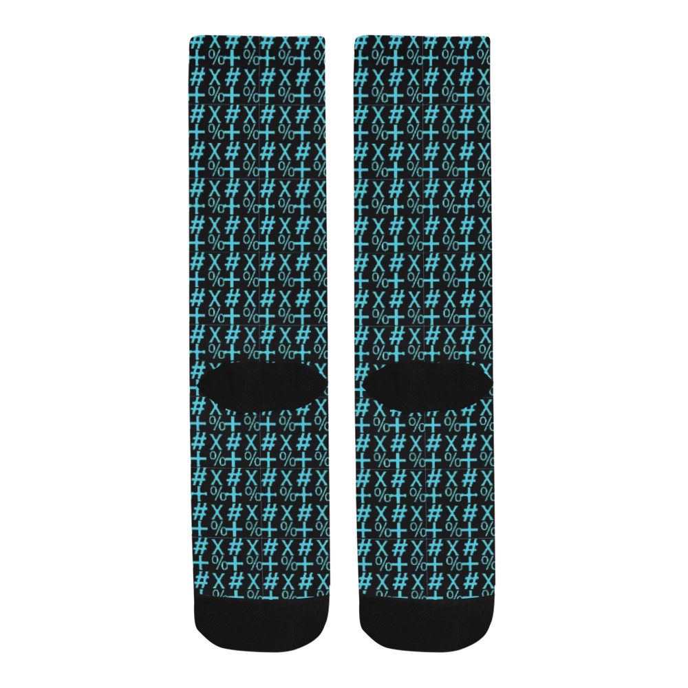 NUMBERS Collection Symbols Teal Men's Custom Socks | ID: D3463714