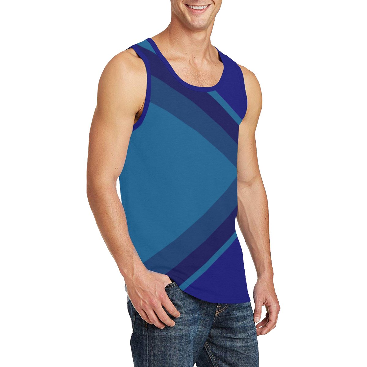Classic Blue Layers on Dark Blue Men's All Over Print Tank Top (Model ...