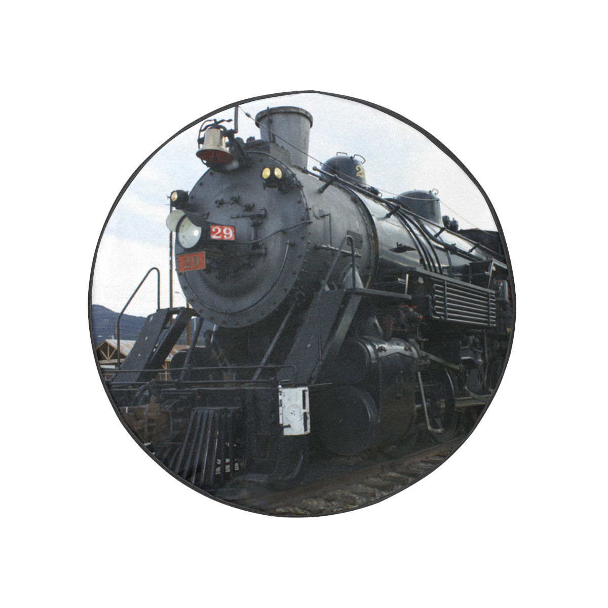 Railroad Vintage Steam Engine on Train Tracks 32 Inch Spare Tire Cover ...