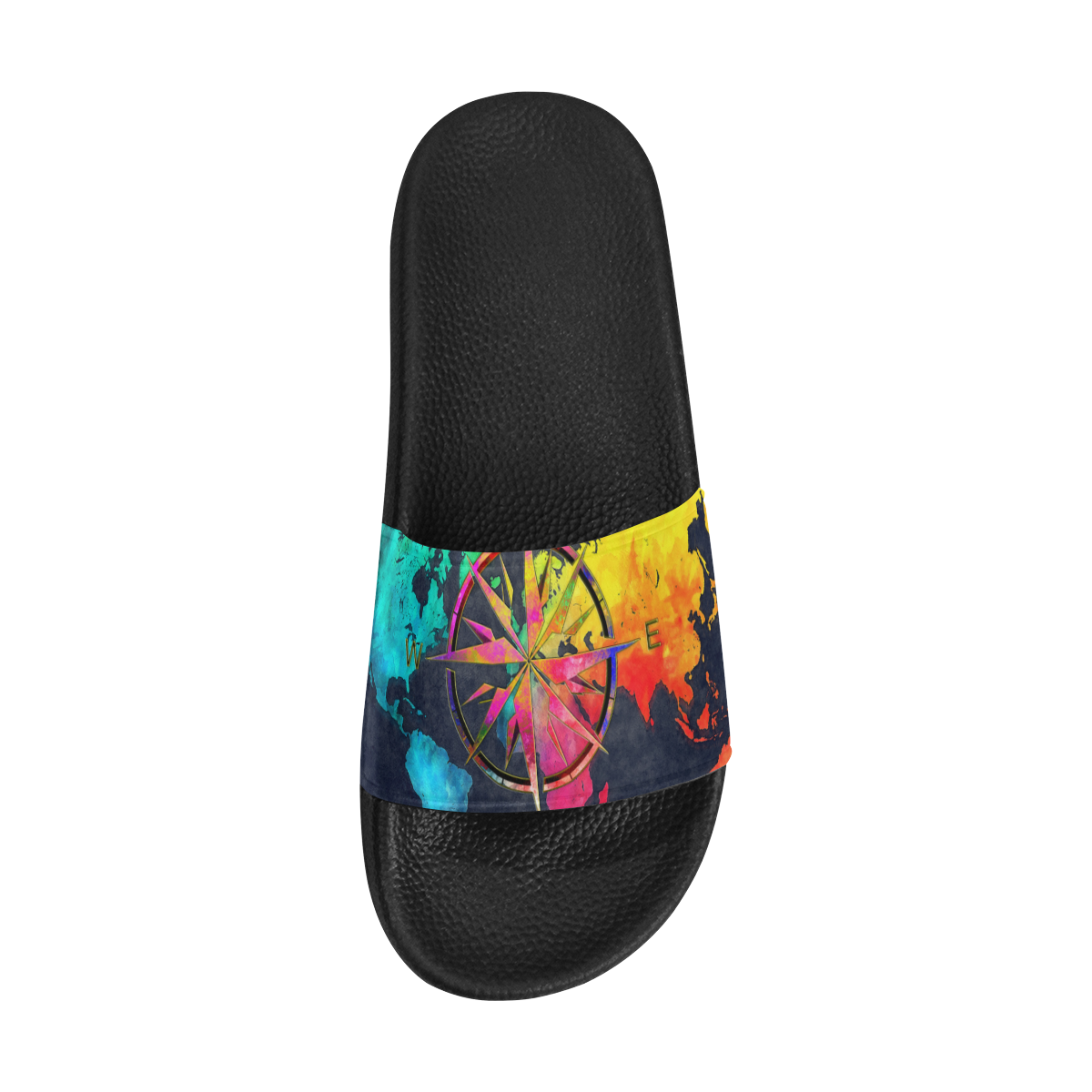 world map wind rose #map #worldmap Men's Slide Sandals (Model 057) | ID ...