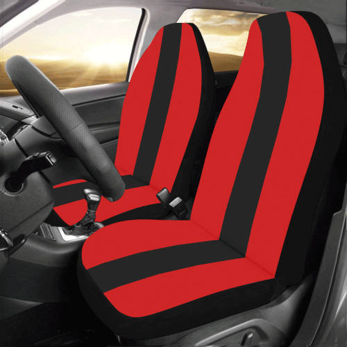 Red and Black Race Car Stripe Car Seat Covers (Set of 2) | ID: D3867902