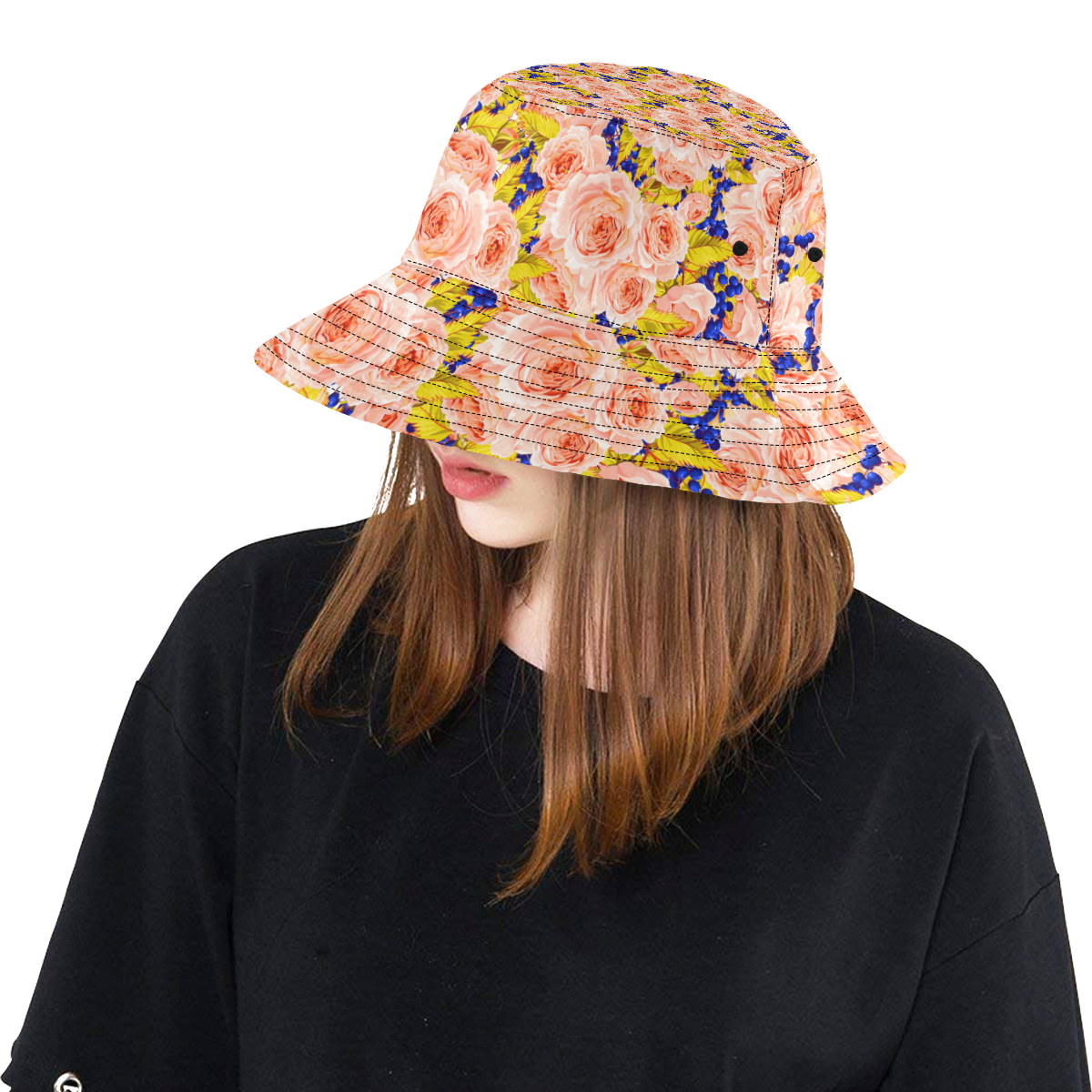 Rose Flower All Over Print Bucket Hat | ID: D3316135