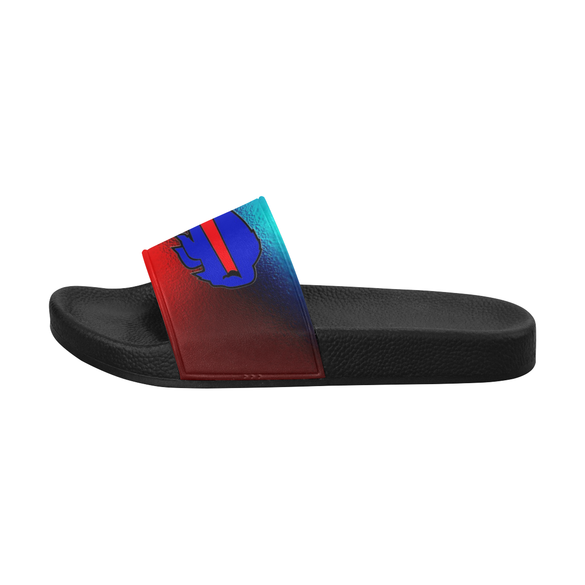 Red & Blue Buffalo Logo Design Men's Slide Sandals (Model 057) | ID ...