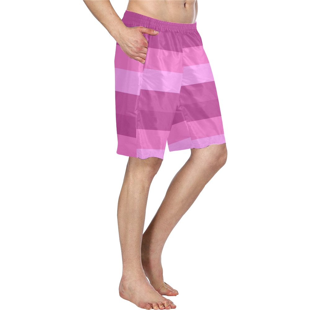 Shades Of Pink Stripes Men's Swim Trunk/Large Size (Model L21) | ID ...