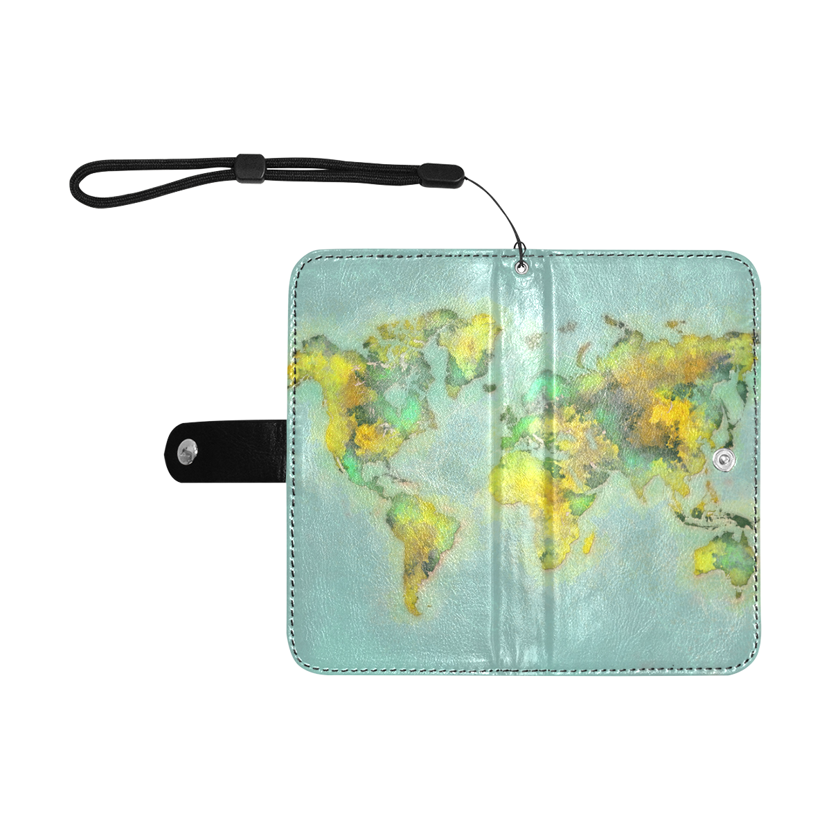 world map green #map #worldmap Flip Leather Purse for Mobile Phone ...