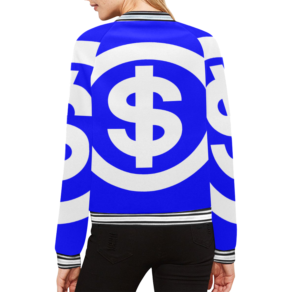 DOLLAR SIGNS 2 All Over Print Bomber Jacket for Women (Model H21) | ID ...