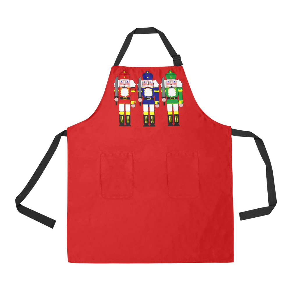 Nutcracker Christmas Toy Soldiers Red All Over Print Apron | ID: D4638394