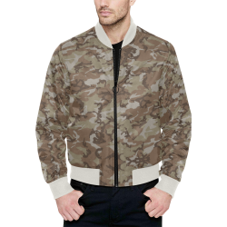 Blue/Black Geometric Pattern All Over Print Quilted Bomber Jacket for ...