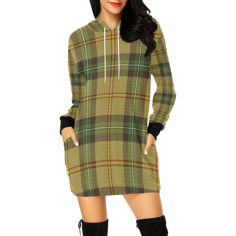 Saskatchewan tartan All Over Print Hoodie Mini Dress (Model H27) | ID ...