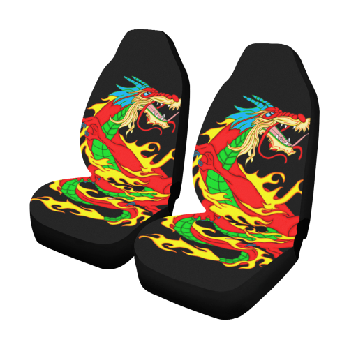 Red Chinese Dragon Car Seat Covers (Set of 2) | ID: D3007218