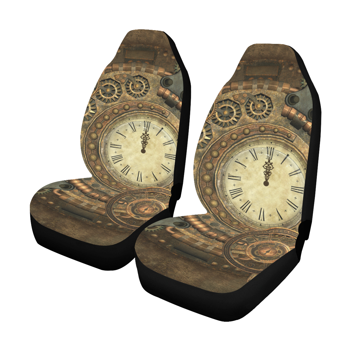 Steampunk, awesome clockwork Car Seat Covers (Set of 2) | ID: D2990165