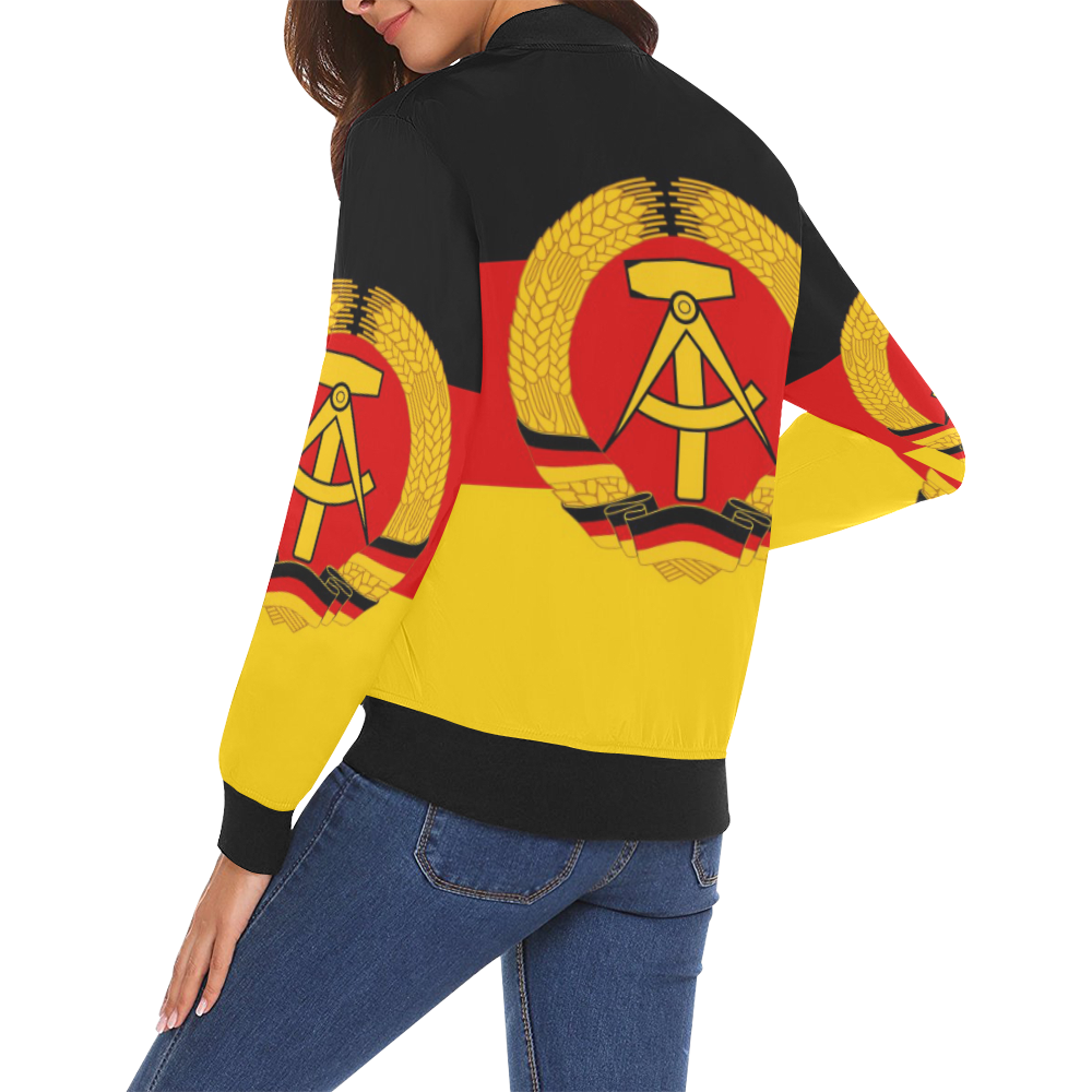 GDR All Over Print Bomber Jacket for Women (Model H19) | ID: D3112318