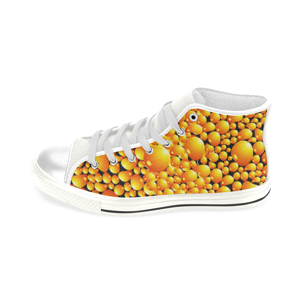 yellow bubble Men’s Classic High Top Canvas Shoes (Model 017) | ID ...