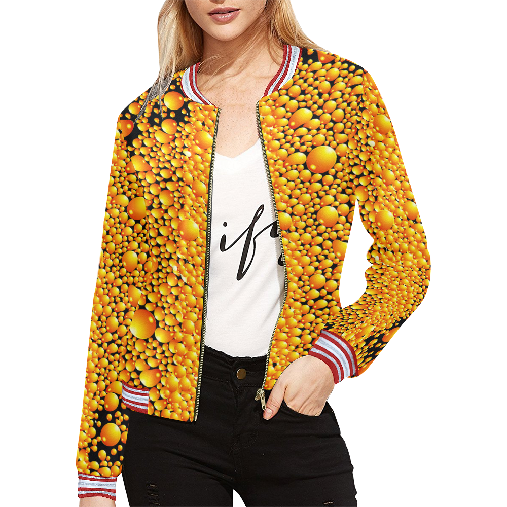 yellow bubble All Over Print Bomber Jacket for Women (Model H21) | ID ...